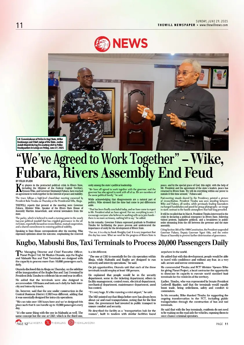 “We’ve Agreed to Work Together” – Wike, Fubara, Rivers Assembly End Feud nd - PressReader