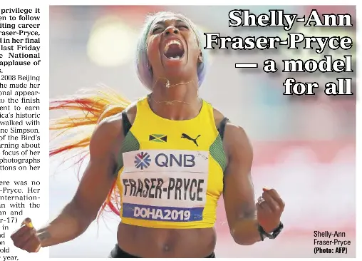 Shelly-ann Fraser-pryce — a model for all - PressReader