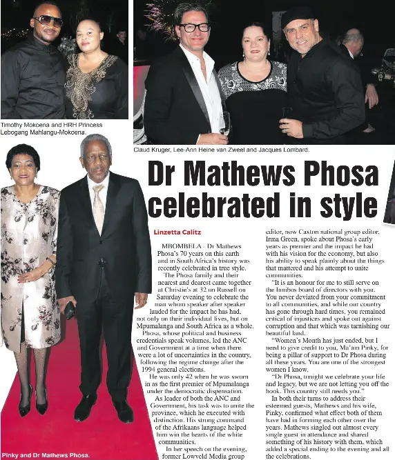 Dr Mathews Phosa celebrated in style - PressReader