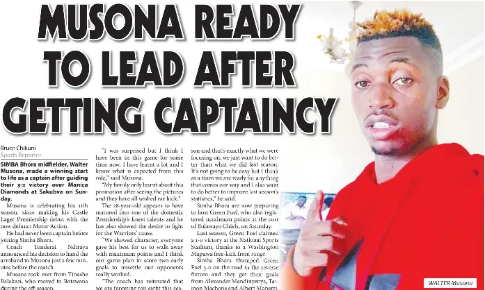 MUSONA READY TO LEAD AFTER GETTING CAPTAINCY - PressReader