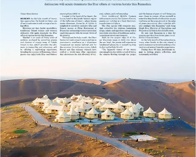 OMAN HOTELS GEAR UP WITH IFTAR DELICACIES - PressReader