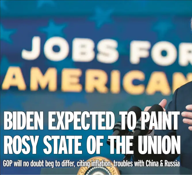 BIDEN EXPECTED TO PAINT ROSY STATE OF THE UNION - PressReader
