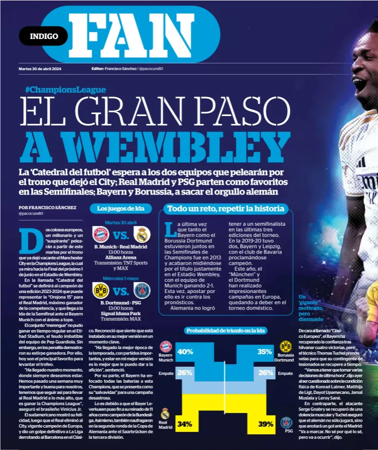 EL GRAN PASO A WEMBLEY Real Madrid vs B. Munich en UCL - PressReader