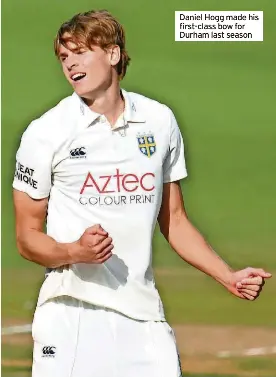 Hogg signs first pro deal with Durham - PressReader