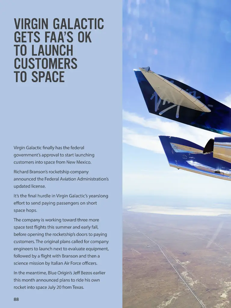 VIRGIN GALACTIC GETS FAA’S OK TO LAUNCH CUSTOMERS TO SPACE | Techlife ...