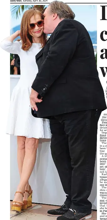 Depardieu, 75, charged over ‘sex assaults of two women’ on set - PressReader