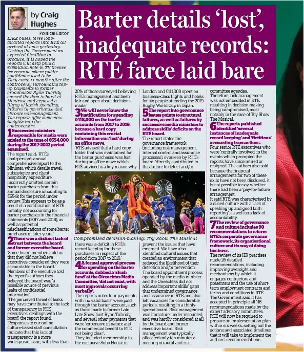 Barter details ‘lost’, inadequate records: RTÉ farce laid bare - PressReader