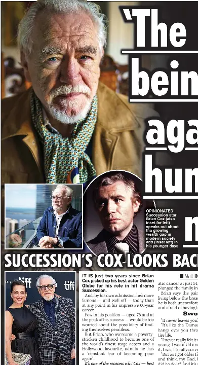 ‘The fear of being poor again has hung over my life’ SUCCESSION’S COX LOOKS BACK ON LIFE IN DOC ...