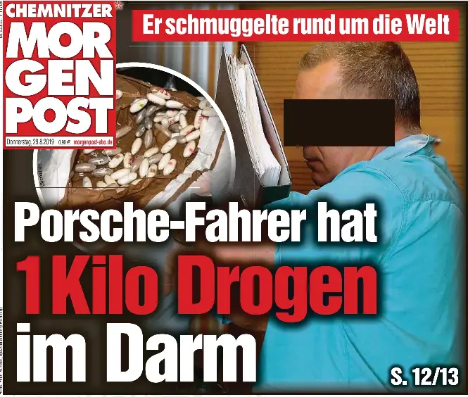 Porsche-Fahrer hat 1Kilo Drogen im Darm - PressReader