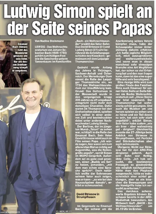 Ludwig Simon spielt an der Seite seines Papas - PressReader