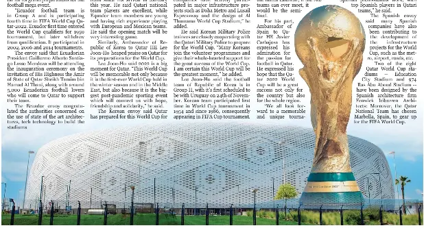 FIFA World Cup Qatar 2022 will be a grand success: Envoys - PressReader