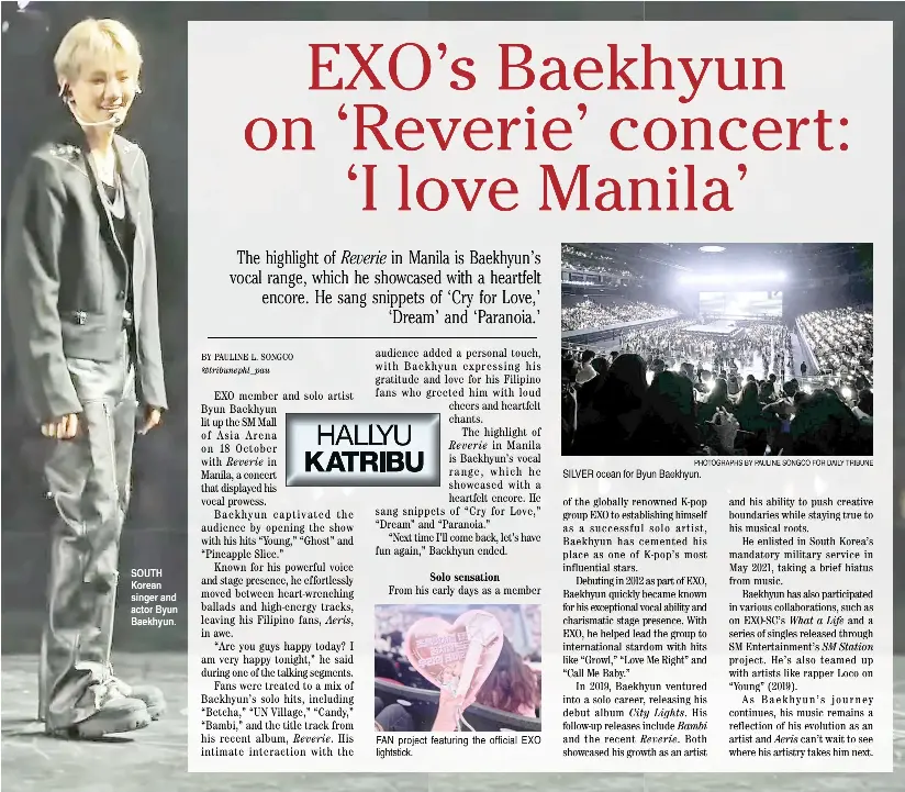 EXO’s Baekhyun on ‘Reverie’ concert: ‘I love Manila’ - PressReader