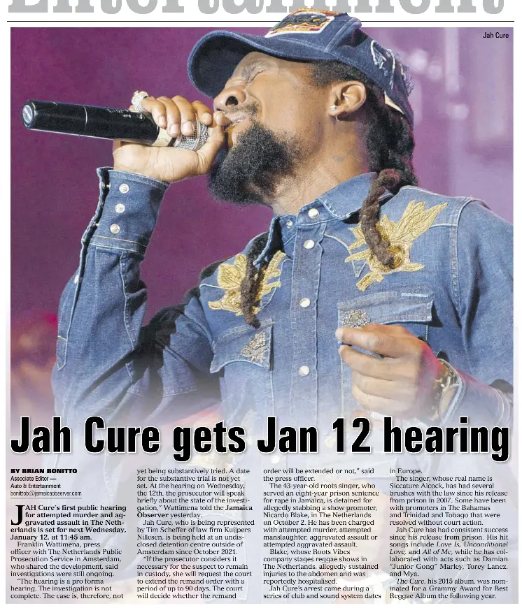 Jah Cure gets Jan 12 hearing - PressReader