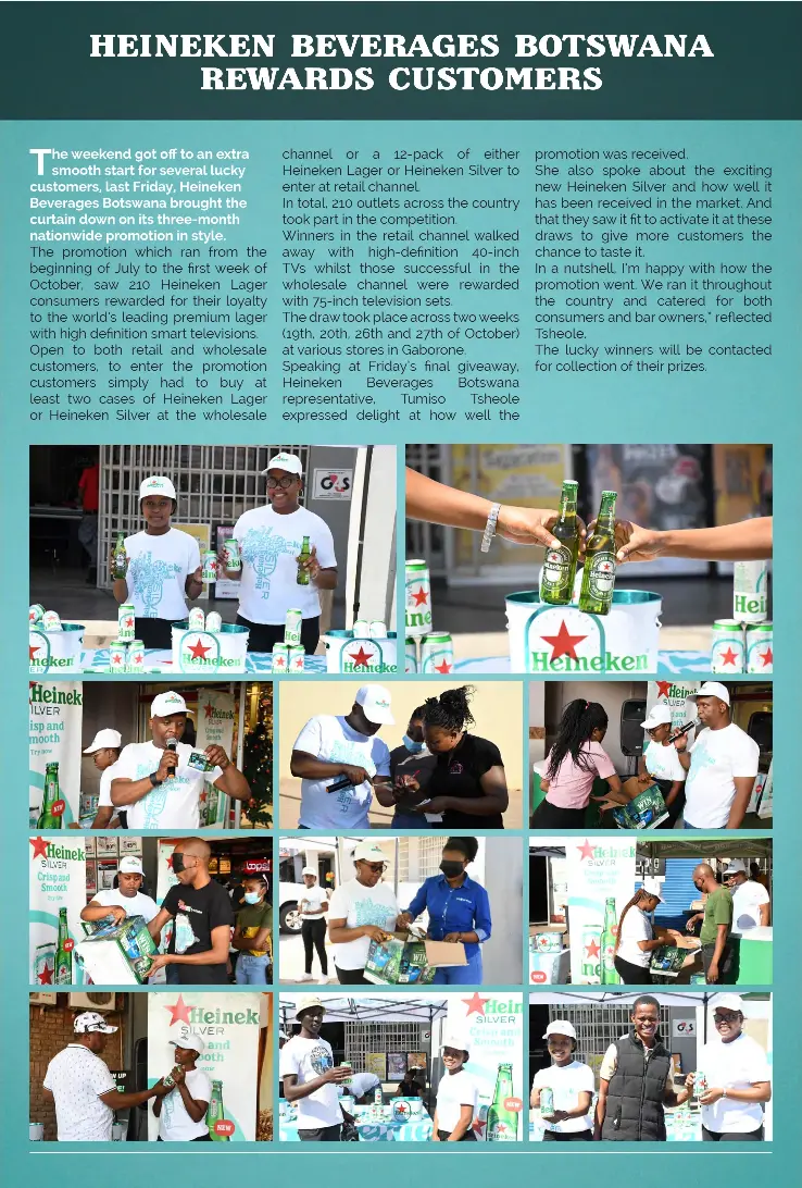 HEINEKEN BEVERAGES BOTSWANA REWARDS CUSTOMERS - PressReader