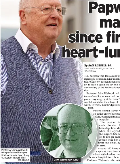Papworth reunion marks 40 years since first successful heart-lung ...