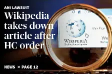 Wikipedia takes down article after HC order - PressReader