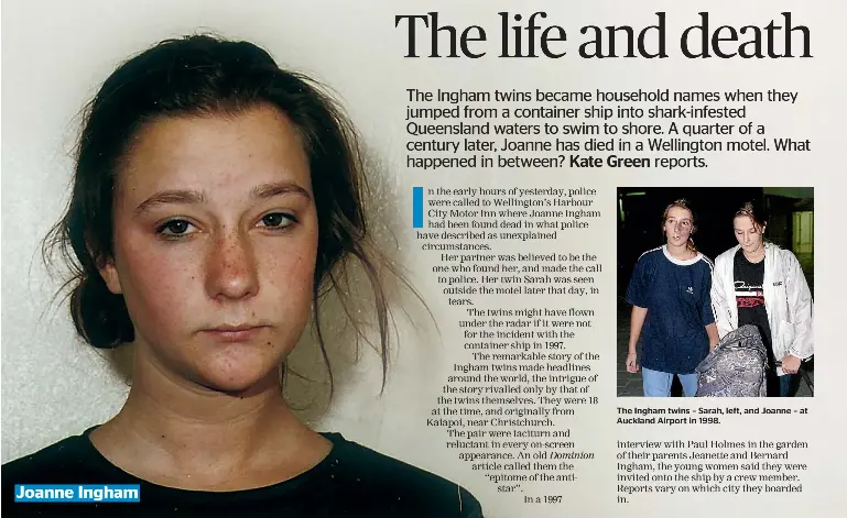 The life and death of Joanne Ingham, stowaway twin - PressReader