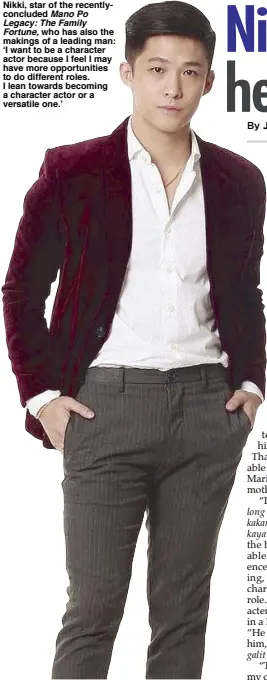 Nikki Co treads a path from heartthrob to versatile actor - PressReader