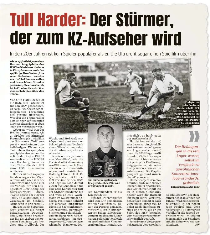 Tull Harder: Der Stürmer, der zum KZ-Aufseher wird - PressReader