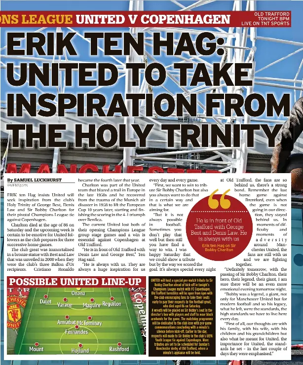 ERIK TEN HAG: UNITED TO TAKE INSPIRATIO­N FROM THE HOLY TRINITY - PressReader