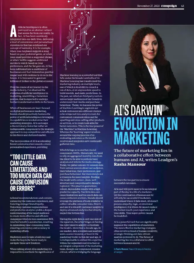 AI’S DARWIN EVOLUTION IN MARKETING - PressReader