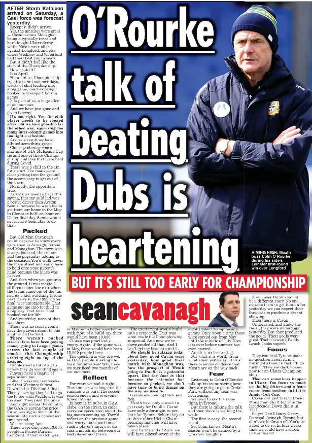 O’Rourke talk of beating Dubs is heartening - PressReader