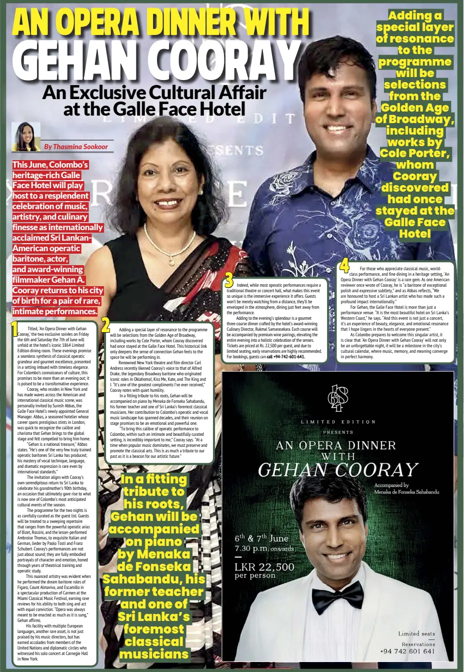 AN OPERA DINNER WITH GEHAN COORAY - PressReader