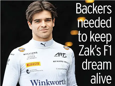 Backers needed to keep Zak’s F1 dream alive - PressReader