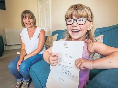 Carnoustie girl ‘over the moon’ thanks to letter from the Queen ...