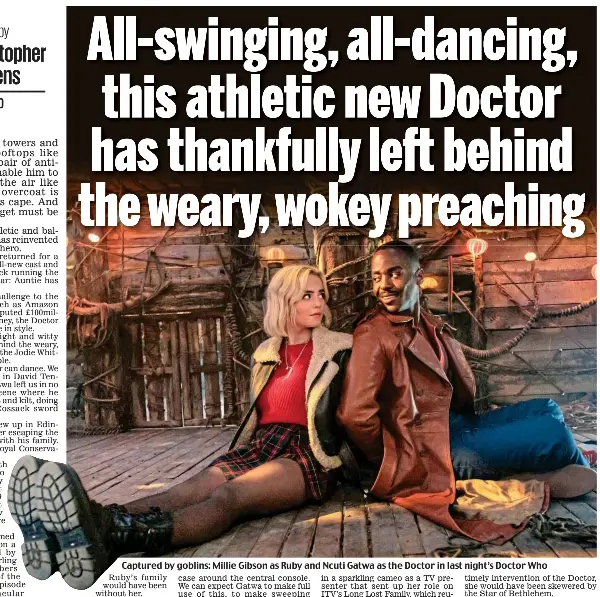All-swinging, all-dancing, this athletic new Doctor has thankfully left behind the weary, wokey ...