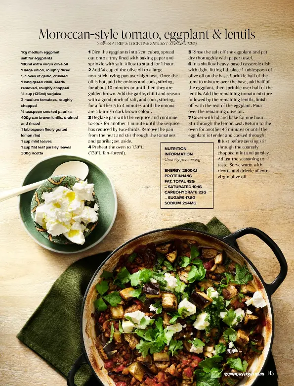 Moroccan-style tomato, eggplant & lentils - PressReader