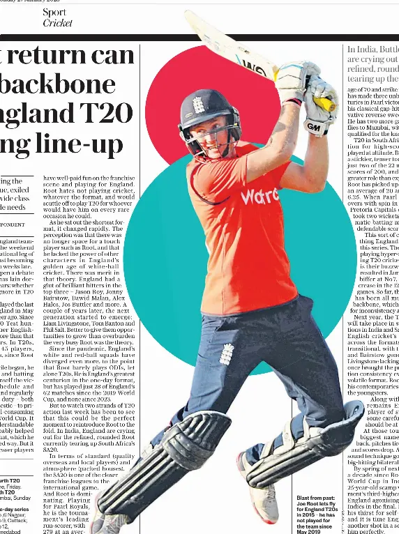 Root return can give backbone to England T20 batting line-up - PressReader