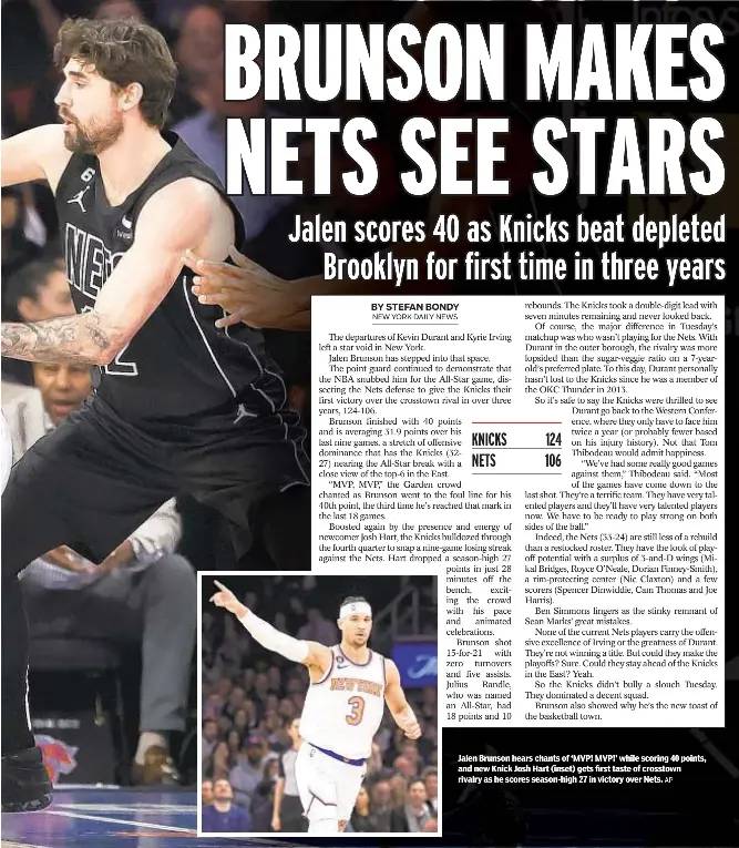 BRUNSON MAKES NETS SEE STARS - PressReader