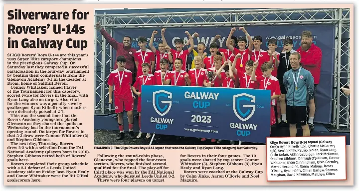 Silverware for Rovers’ U-14s in Galway Cup - PressReader