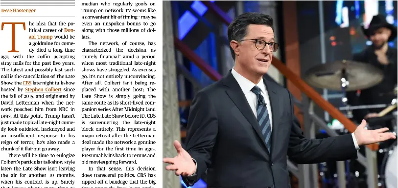 The end of Stephen Colbert’s Late Show is a concerning nail in the coffin for comedy - PressReader