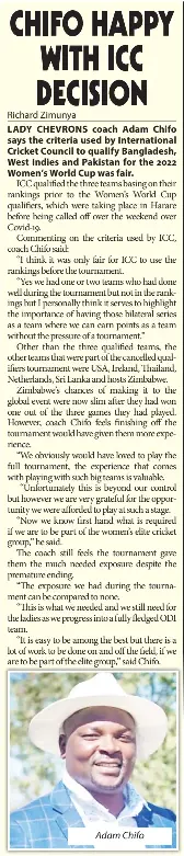 CHIFO HAPPY WITH ICC DECISION - PressReader