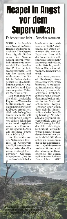 Neapel in Angst vor dem Supervulka­n - PressReader
