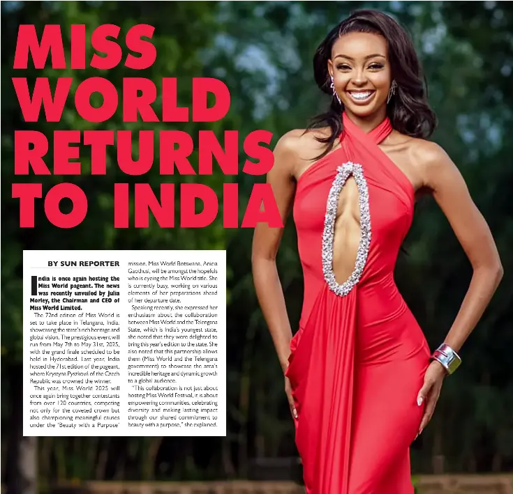 MISS WORLD RETURNS TO INDIA - PressReader