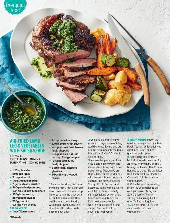 AIR-FRIED LAMB LEG & VEGETABLES WITH SALSA VERDE - PressReader
