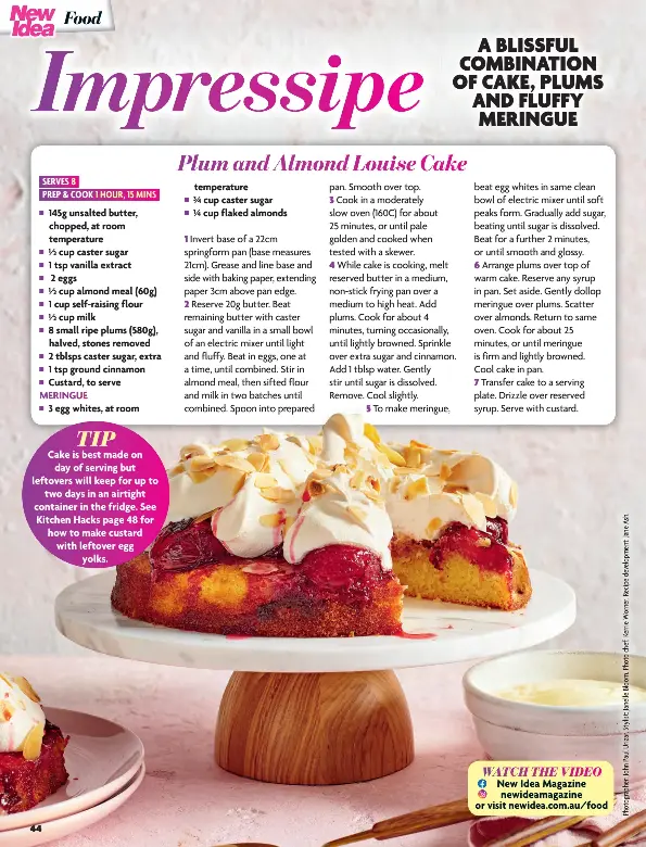 Plum and Almond Louise Cake - PressReader
