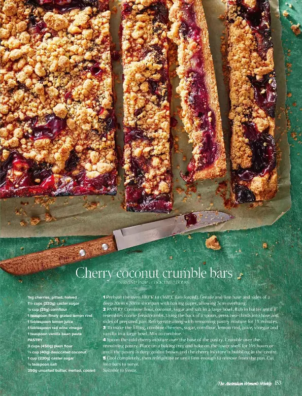 Cherry coconut crumble bars - PressReader