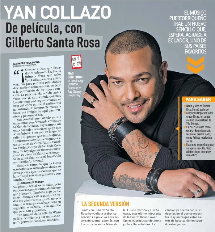 YAN COLLAZO De película, con Gilberto Santa Rosa - PressReader
