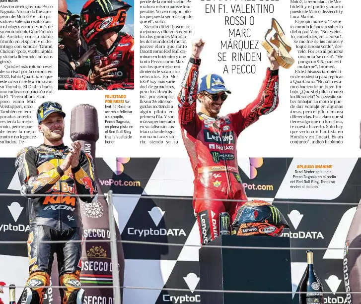 “Bagnaia es como Verstappen” QUARTARARO COMPARA SU BINOMIO CON EL DE MAX Y RED BULL EN F1 ...