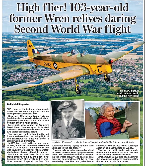 High f lier! 103-year-old former Wren relives daring Second World War f ...