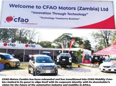 CFAO MOTORS ZAMBIA BECOMES CFAO MOBILITY ZAMBIA LTD | Daily Nation ...