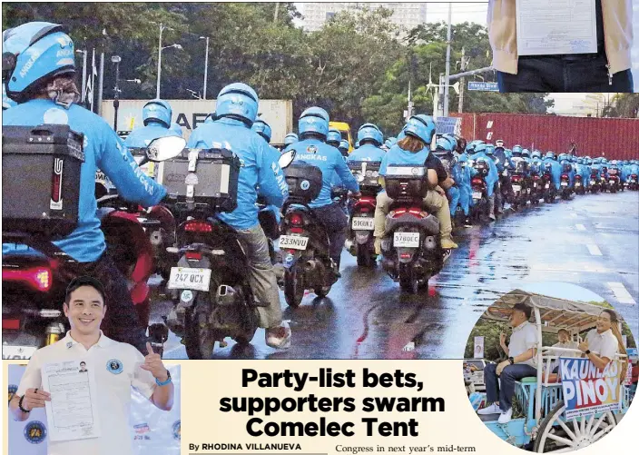 Party-list bets, supporters swarm Comelec Tent - PressReader