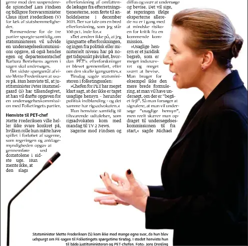 Statsminis­teren vil ikke udtale sig om sin egen rolle i FE-sagen - PressReader