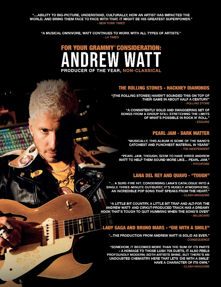FOR YOUR GRAMMY® CONSIDERAT­ION: ANDREW WATT - PressReader