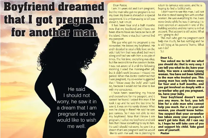 Boyfriend dreamed that I got pregnant for another man - PressReader