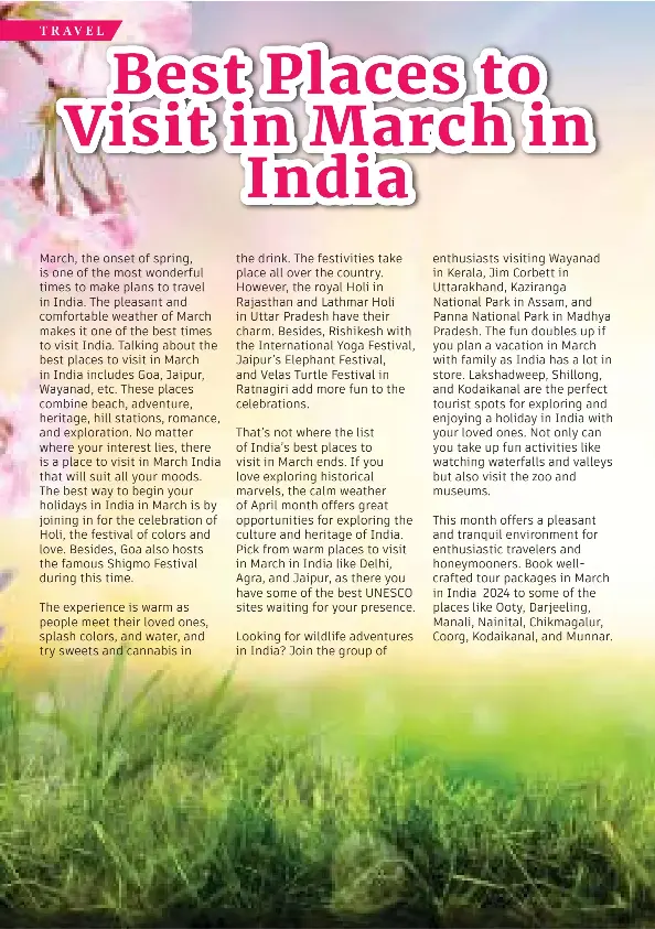 Best Places to Visit in March in India - PressReader